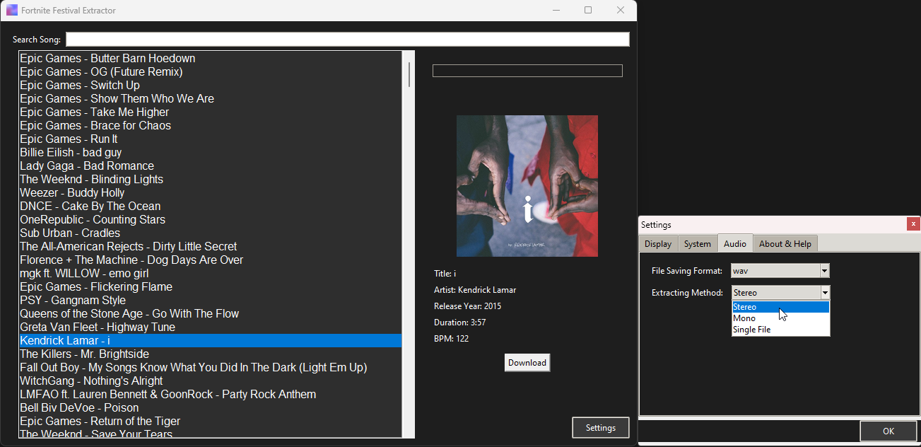 GitHub - ilayezra/Festival-Extractor: download and extract fortnite festival songs into stems
